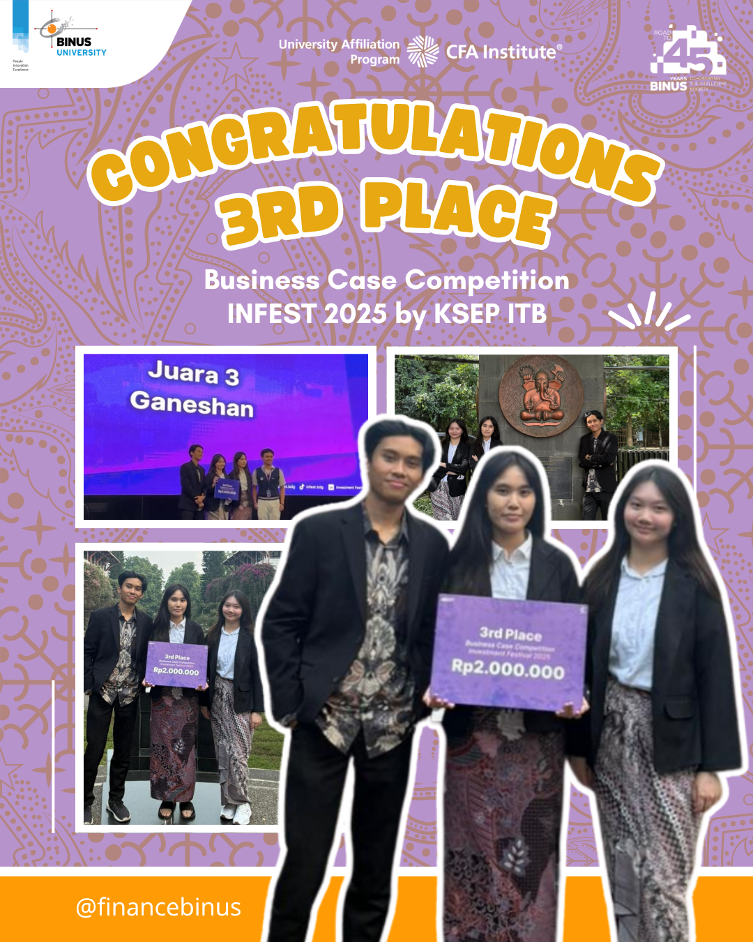 Juara 3 Business Case Competition INFEST 2025 by KSEP ITB | Finance