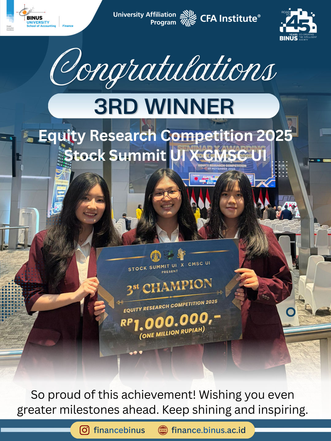 Juara 3 Equity Research Competition 2025 at Stock Summit UI x CMSC UI ...